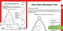 Christmas Tree Pom-Poms Worksheet / Worksheet (teacher made)