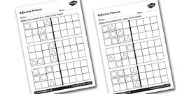 Drawing Reflected Shapes in Four Quadrants: Worksheets