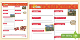 China Fact File Template (teacher made) - Twinkl