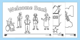 Welcome Back to School Colouring Activity Poster - Twinkl