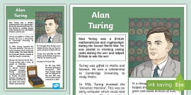 LKS2 Alan Turing Differentiated Reading Comprehension Activity