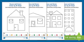 Build a House Using Shapes Activity Template (teacher made)