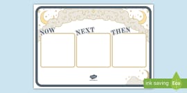 Muted Rainbow Themed Now Next Then Visual Aid (Teacher-Made)