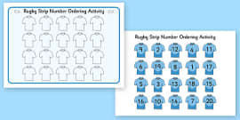 Football Strip Number Ordering (teacher made) - Twinkl