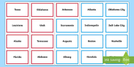 States and Capitals Bingo (teacher made) - Twinkl