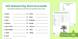 UAE National Day Word Search (profesor hizo) - Twinkl
