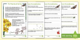 Word Mat: Personification Examples