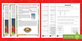 Christmas History Worksheet Cloze Activity | KS2 Reading