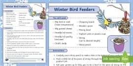 How to Make a Bird Feeder Activity Sheet (teacher made)