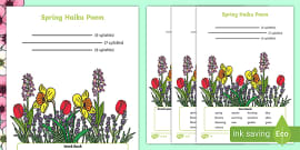 Spring Cinquain Poem Differentiated Worksheet (Teacher-Made)