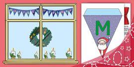 Santa Window Display (teacher made) - Twinkl