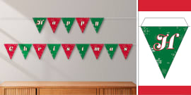 Happy Christmas Bunting (teacher made) - Twinkl