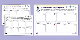 The Snow Queen Characters Adjectives Worksheet