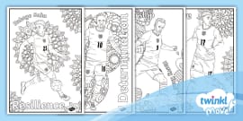 Harry Kane Colouring Pages - Euro 2020 - Twinkl Move PE