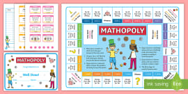Addition and Subtraction Within 100 Mathopoly Board Game