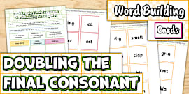 Doubling Consonants Rule Posters - Adding -ing and -ed