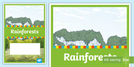 FREE! - The Amazon Rainforest Topic Editable Book Cover