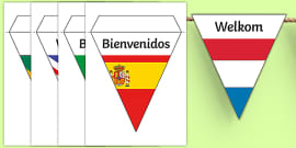 Mixed Languages Hello Bunting (teacher made)