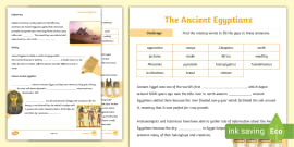 Ancient Egypt LKS2 Non-Fiction Reading Comprehension