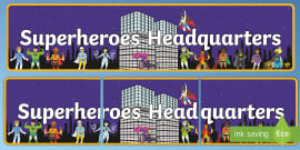 Cute Superhero Display Banner - Superhero Display Banner