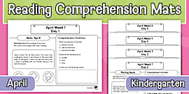 March Kindergarten Reading Comprehension Mats