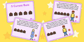 👉 5 Currant Buns Visual Aids