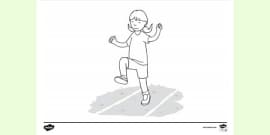 Child Skipping With A Rope Colouring Sheet (teacher made)