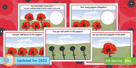 EYFS Remembrance Day Draw a Poppy Pencil Control Activity