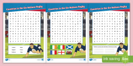 Rugby Six Nations Word Search (teacher made) - Twinkl