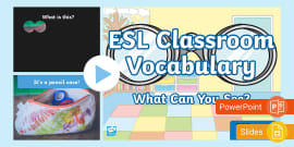 Classroom Objects Flashcards in English - ESL Resource