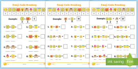 Code Breaker Addition Worksheet / Worksheet