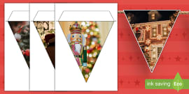 Happy Christmas Bunting (teacher made) - Twinkl