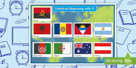 Countries Beginning with B Display Poster (teacher made)