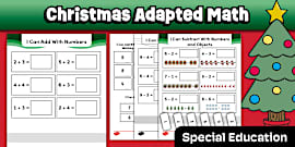 Fall Addition and Subtraction Adapted Worksheets