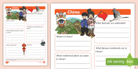 KS2 China Fact File Template (teacher made) - Twinkl