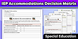 Special Education Editable Accommodation Tracker | Twinkl
