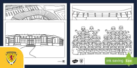 FREE! - Scottish Football Match Colouring Page - Twinkl