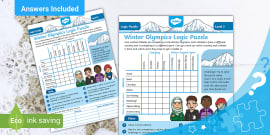 Winter Olympics Critical Thinking Puzzle - L2 (Teacher-Made)