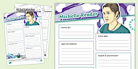 Artist Fact Sheet Michelle Reader (teacher made) - Twinkl
