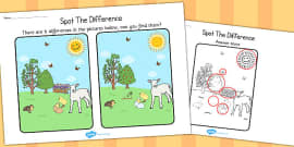 Descubre las diferencias Summer Spot the Difference Activity Spanish