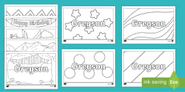 FREE! - Nathan Name Simple Colouring Activity Sheet - Twinkl