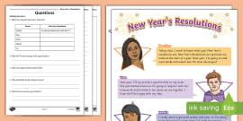 Writing New Year's Resolutions | New Year Lesson Plan | ESL