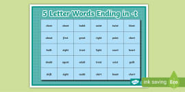 5 Letter Words Ending in -c Word Mat (teacher made) - Twinkl