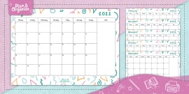 Botanical Themed | Month at a Glance Calendar | 2022-2023