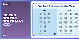 Year 1 and 2 Common Exception Words Checklist
