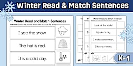 Spring Read and Match Sentences Cut and Paste Worksheets