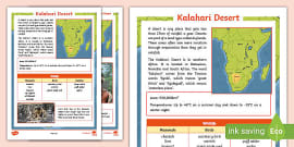 All About the Sahara Desert Fact File (teacher made)