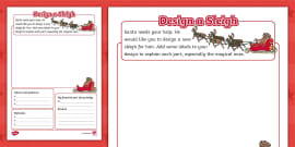 Design A Santa Sleigh Template Activity - Christmas - Twinkl