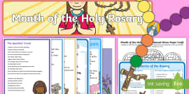 The Month Of The Holy Rosary Stained Glass Paper Craft