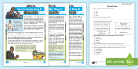 Martin Luther King Jr. Sequencing Activity | Twinkl - Twinkl